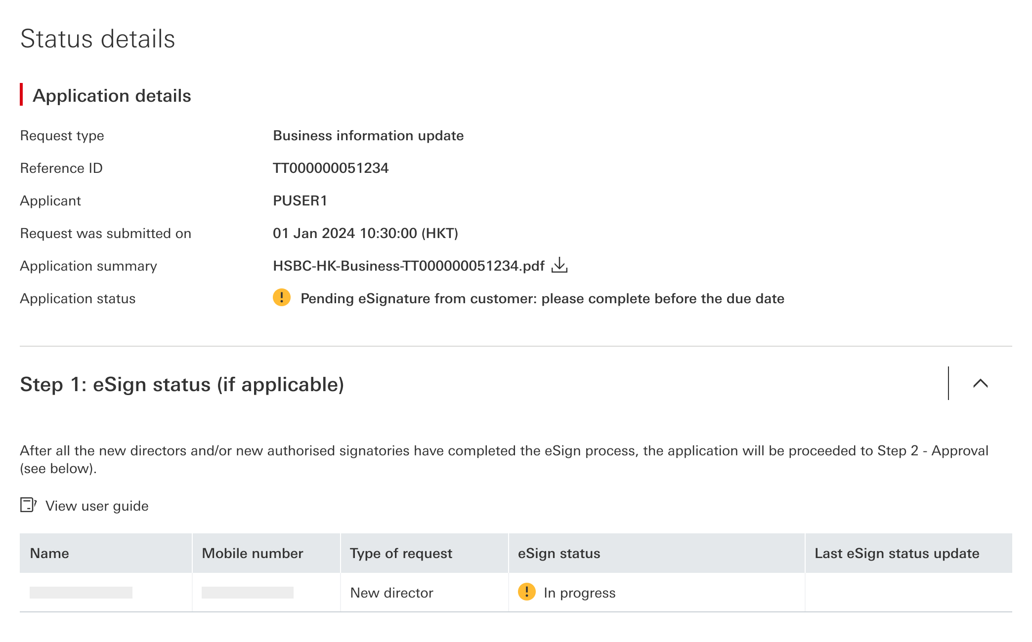 Business Internet Banking: Request & Form Tracker | HSBC Commercial Banking